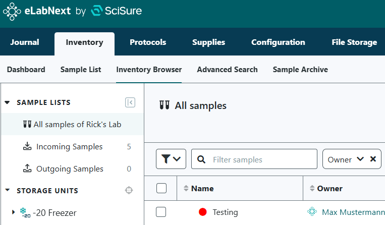 Sample Dispatch – eLabNext